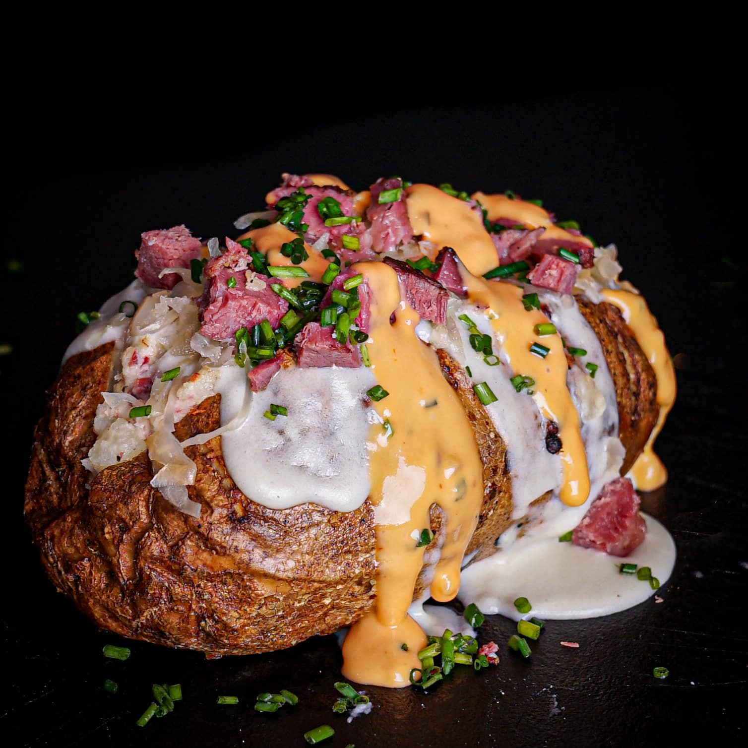 Loaded Reuben Baked Potato Recipe - Frank's Kraut